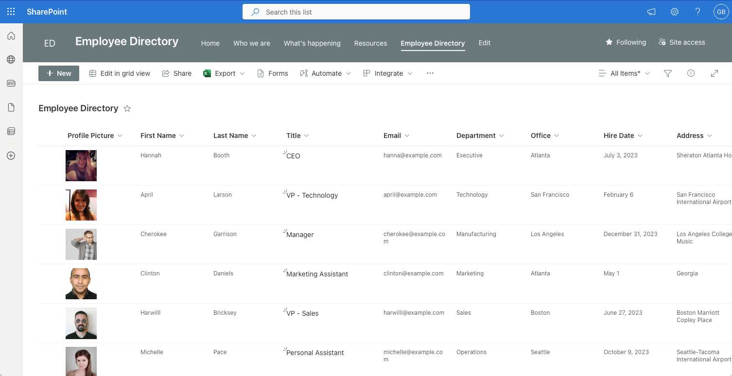 How to Build a SharePoint Employee Directory with Pictures